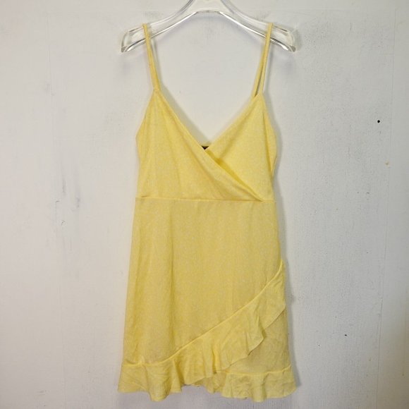 Dresses | I Saw It First Dress 12 Yellow Mini Layered Sundress Ribbed ...